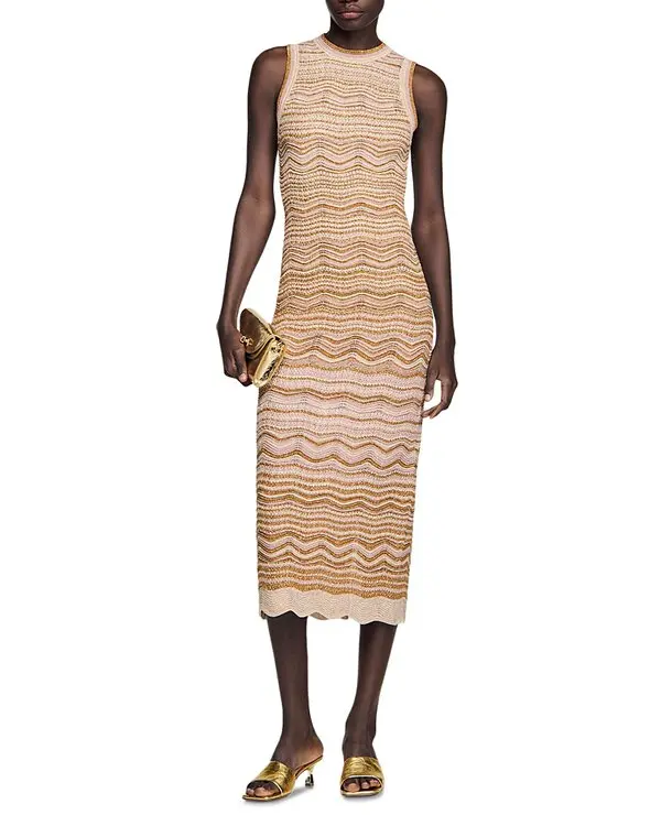 Sandro Raffaela Fancy Knit Maxi Dress