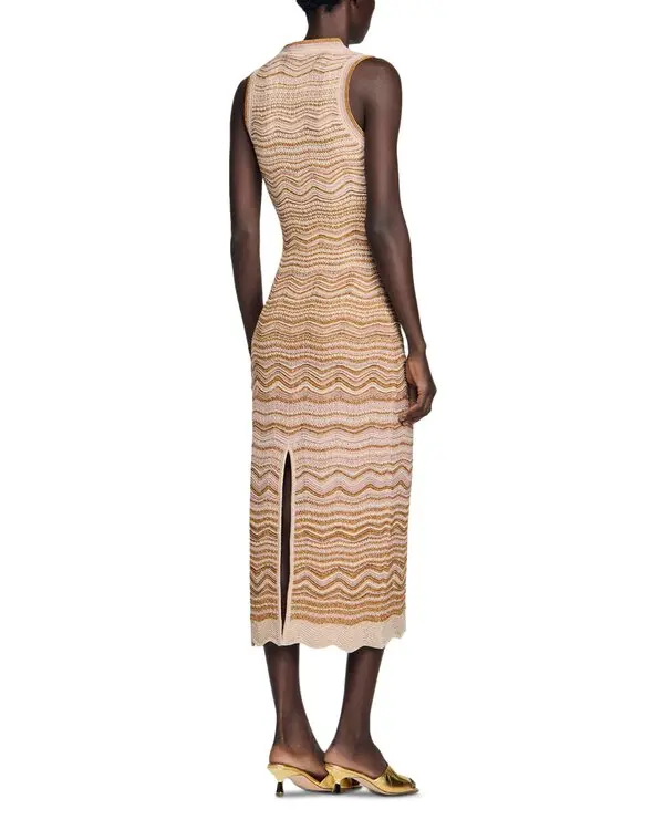 Sandro Raffaela Fancy Knit Maxi Dress