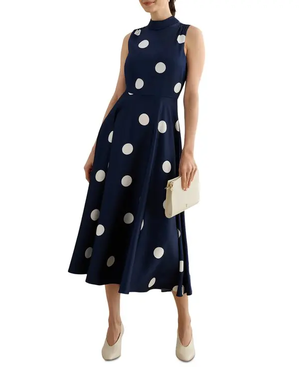 HOBBS LONDON Mia Polka Dot Dress