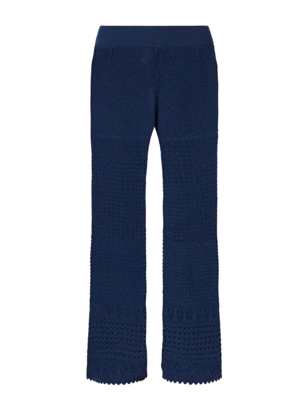 ERES Emblème Crocheted Cotton-blend Pants - Blue