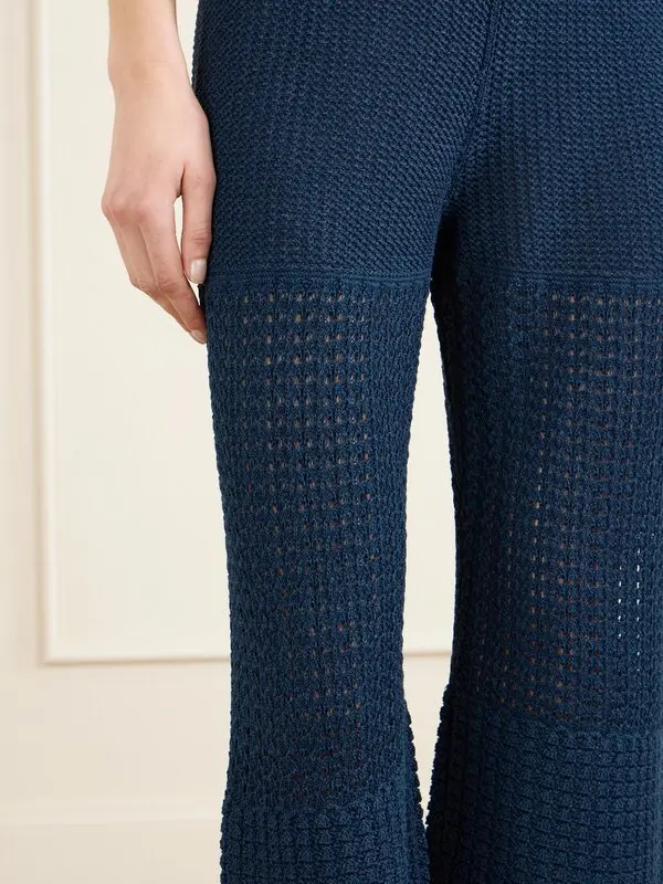 ERES Emblème Crocheted Cotton-blend Pants - Blue