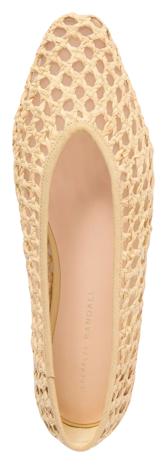 LOEFFLER RANDALL Emery Crocheted Raffia Ballet Flats - Neutrals