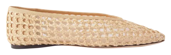 LOEFFLER RANDALL Emery Crocheted Raffia Ballet Flats - Neutrals