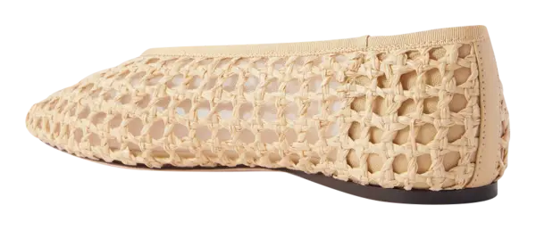 LOEFFLER RANDALL Emery Crocheted Raffia Ballet Flats - Neutrals