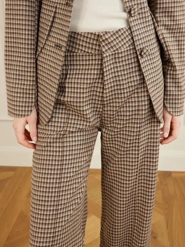 DESTREE Yoshimoto Plaid Straight-leg Pants