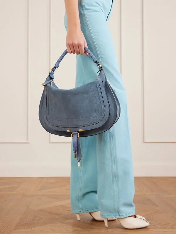 Chloé Marcie Suede Shoulder Bag - Blue