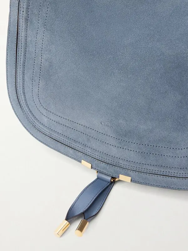Chloé Marcie Suede Shoulder Bag - Blue