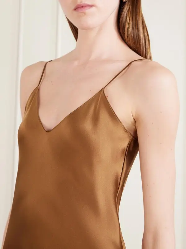 NILI LOTAN Cami Silk-satin Gown - Metallic