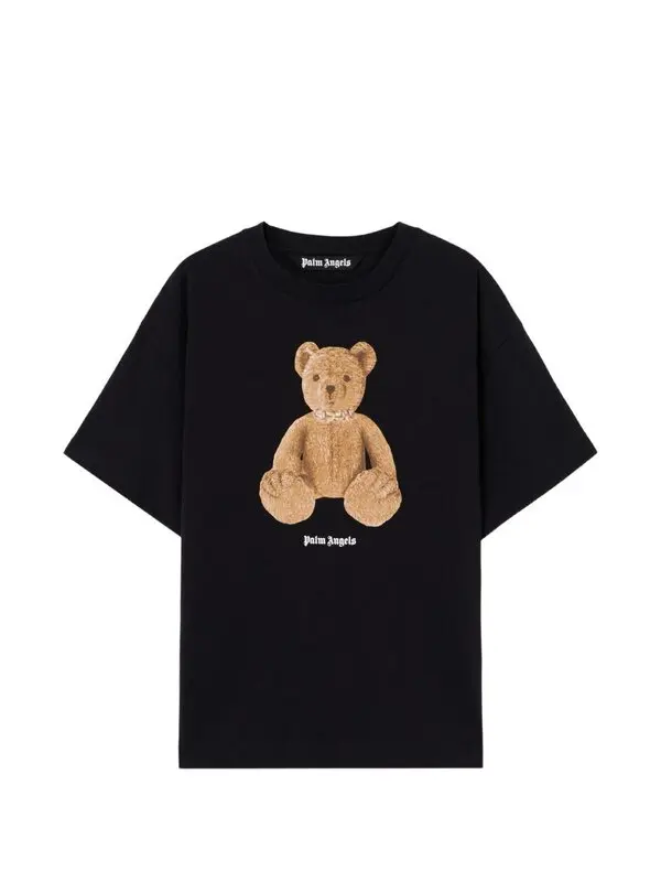 Palm Angels Bear Graphic Cotton T-shirt - Black