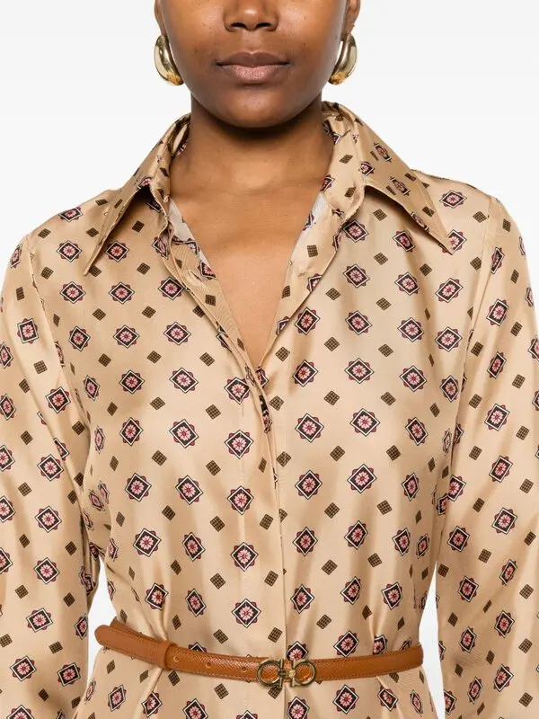 Alberto Biani Silk Chemisier Dress