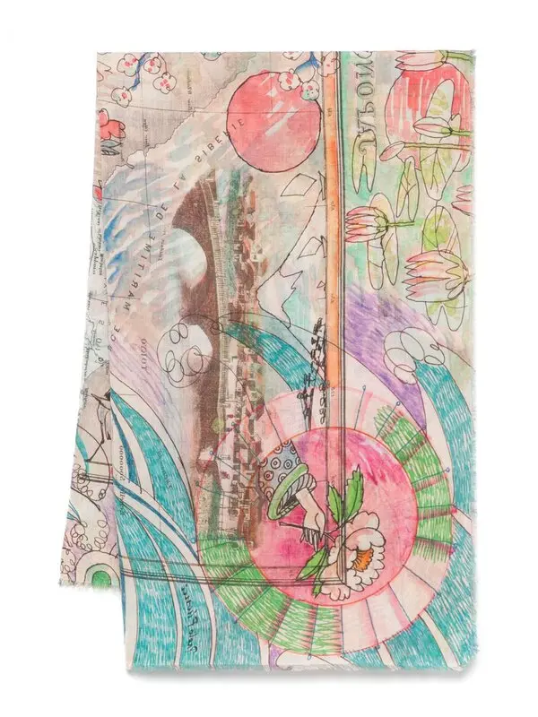 Faliero Sarti Japan Cottone Blend Stole - Multicolour