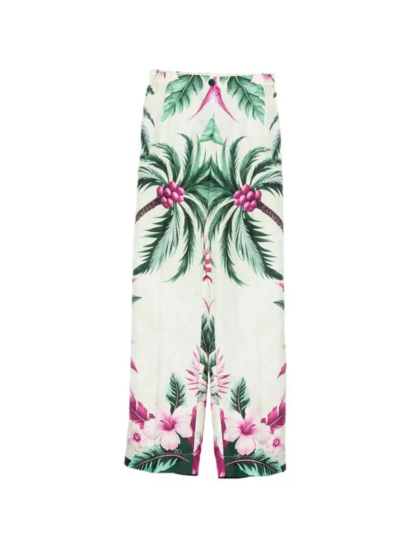 F.R.S FOR RESTLESS SLEEPERS Printed Silk Pants - Green