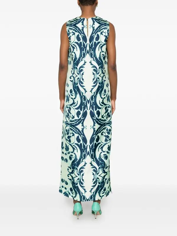 F.R.S FOR RESTLESS SLEEPERS Printed Silk Dress - Blue