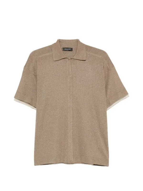 Fabiana Filippi Short Sleeve Polo - Marrone Chiaro