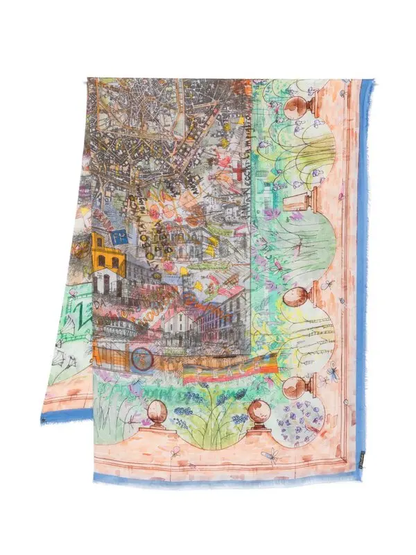Faliero Sarti Milano Silk Blend Stole - Multicolour