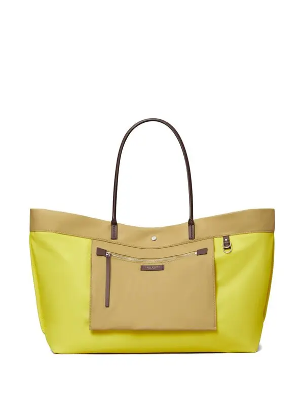 Tory Burch Ella Twist Nylon Tote - Beige
