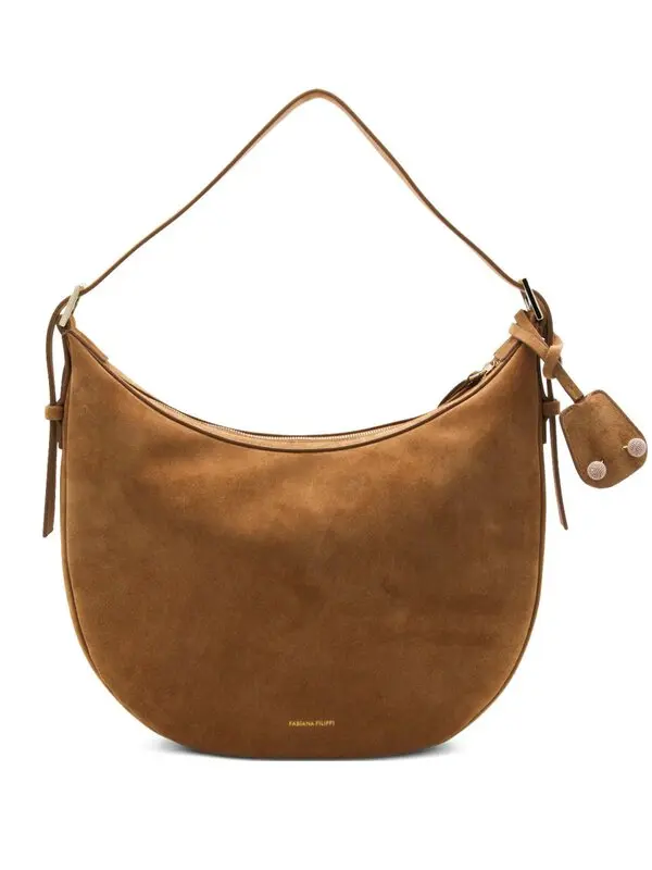 Fabiana Filippi Suede Leather Hobo Bag - Leather Brown