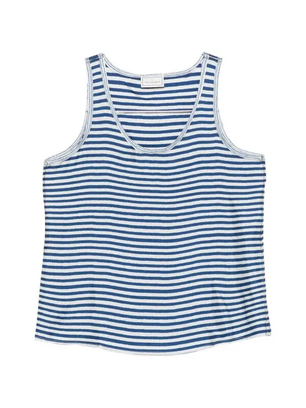 PIERRE-LOUIS MASCIA Striped Silk Top - Clear Blue