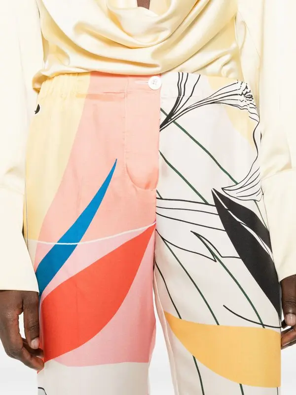 F.R.S FOR RESTLESS SLEEPERS Printed Silk Pants - Multicolour