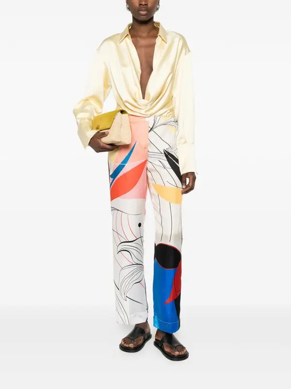 F.R.S FOR RESTLESS SLEEPERS Printed Silk Pants - Multicolour