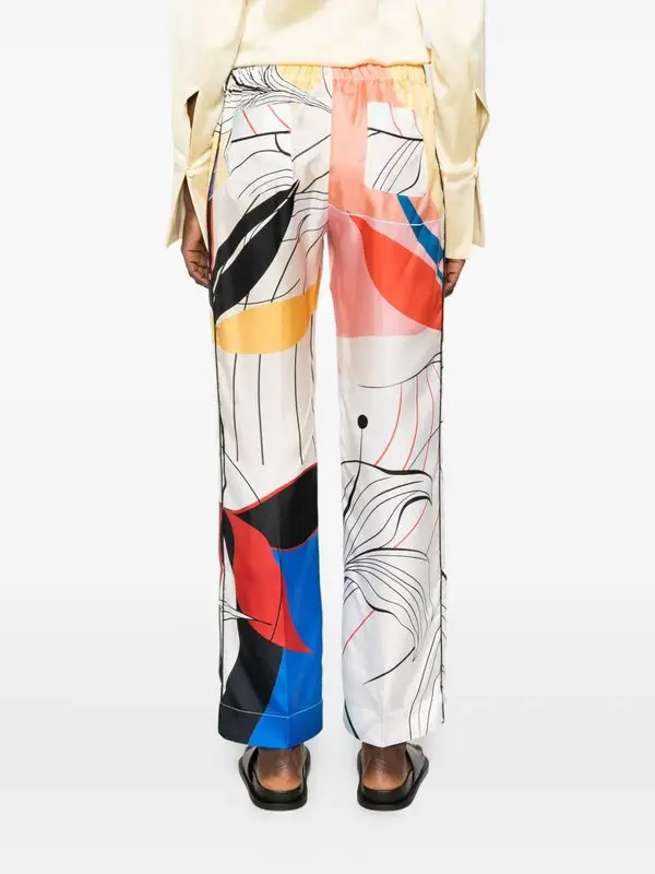 F.R.S FOR RESTLESS SLEEPERS Printed Silk Pants - Multicolour