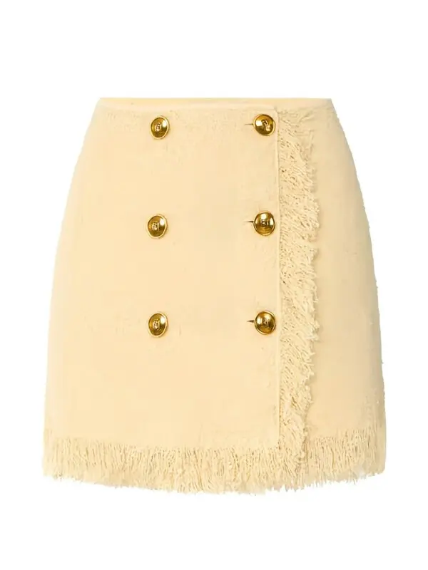 Elisabetta Franchi Bouclé Knit Skirt - White