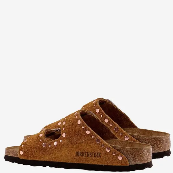 BIRKENSTOCK Arizona Rivet Suede Sandals - Brown