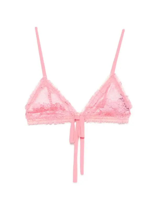 Attico Lace Triangle Bra - Pink