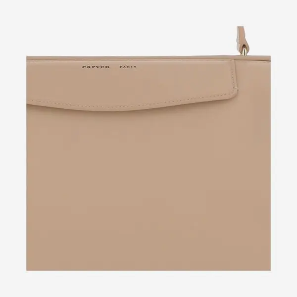 Carven Leather Handheld Bag - Beige