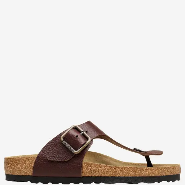 BIRKENSTOCK Gizeh Leather Sandals - Marrone Scuro