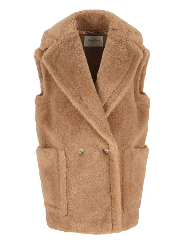 Max Mara Wool Double Breasted Vest - Camel