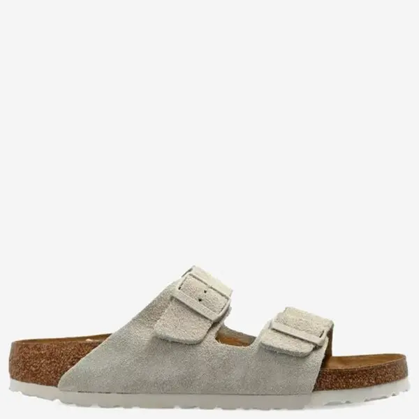 BIRKENSTOCK Arizona Suede Sandals - Light Grey
