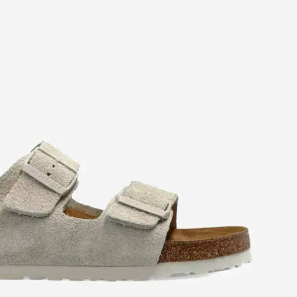 BIRKENSTOCK Arizona Suede Sandals - Light Grey