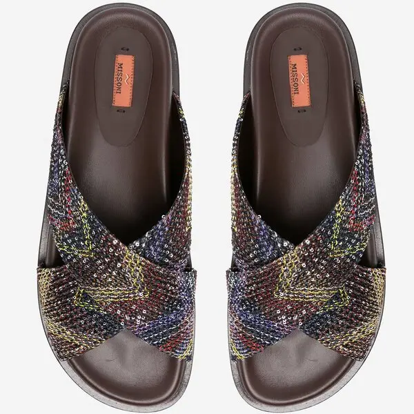 Missoni Sequin-embellished Sandals - Red