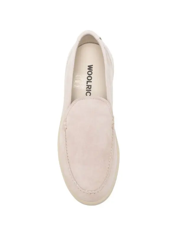 Woolrich Double U Leather Slip-ons - Beige