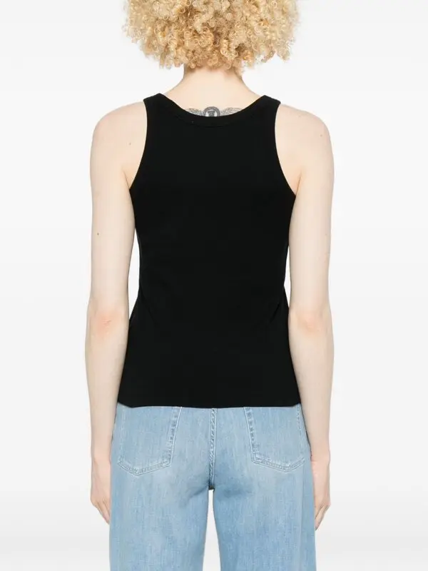 Maison Kitsuné Logo Cotton Tank Top - Black