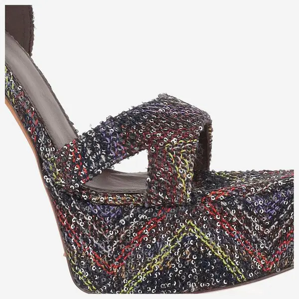 Missoni Platform Sandals In Mixed Viscose - Red