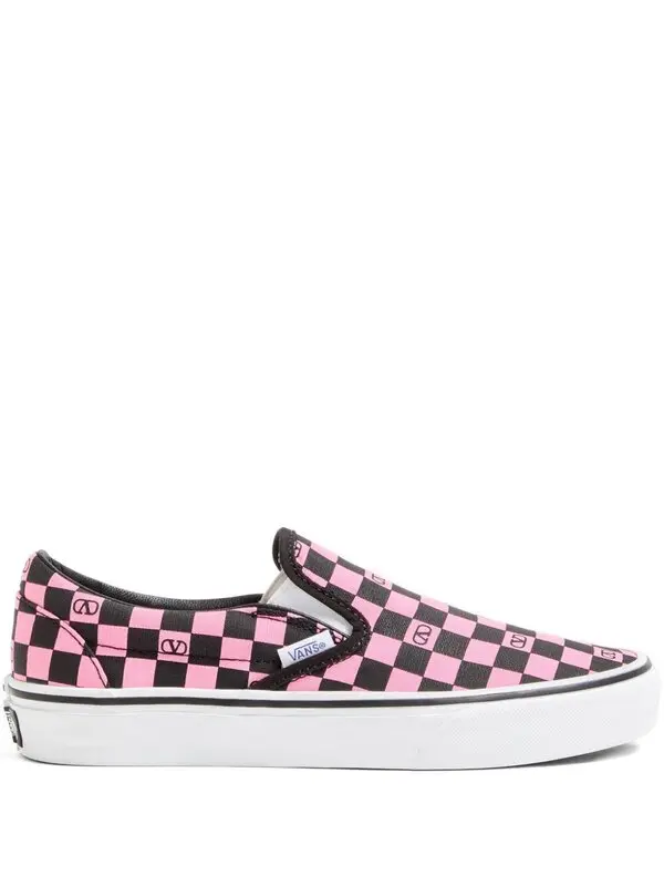 VALENTINO GARAVANI X VANS Checkerboard Slip-on Sneakers - Pink