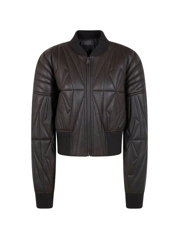 Moncler Leather Bomber Jacket