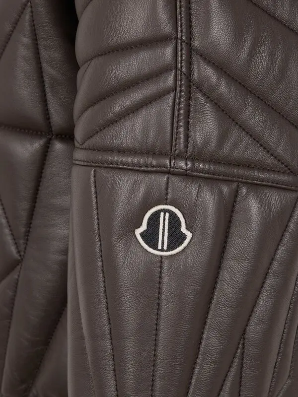 Moncler Leather Bomber Jacket