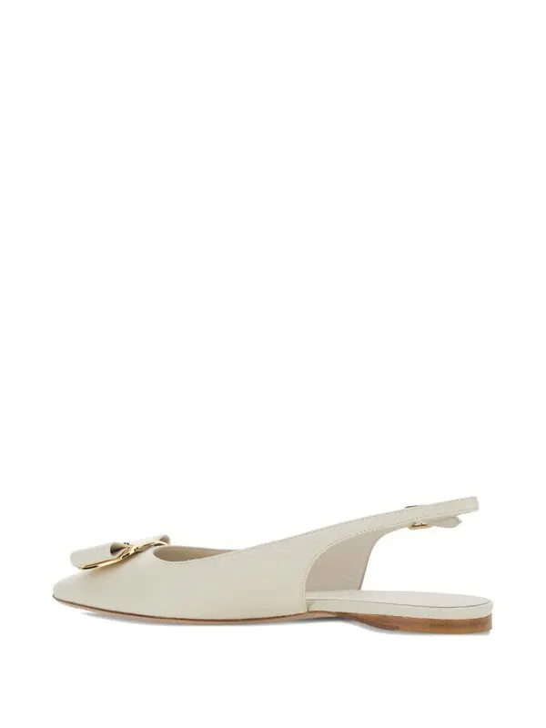 FERRAGAMO Leather Slingback Pumps - Beige