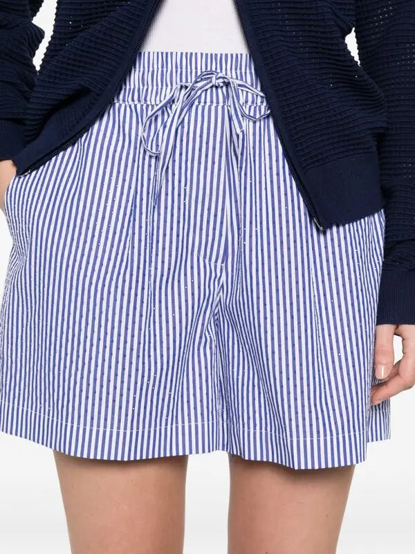 PAROSH Striped Cotton Shorts