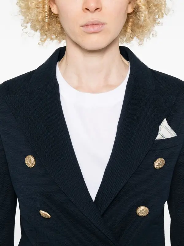 CIRCOLO 1901 Cotton Double Breasted Jacket - Blue