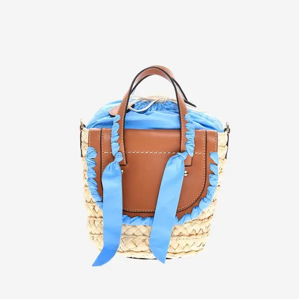 CUBA LAB Habanera Leather And Raffia Bag