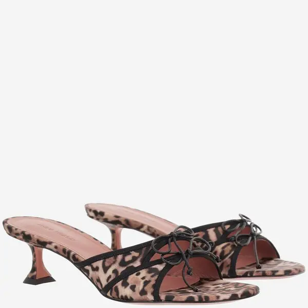 Amina Muaddi Eleonora Silk Sandals - Red