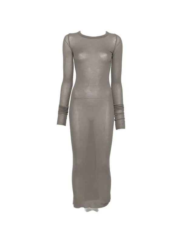 Rick Owens Ribbed Midi Dress - Grey
