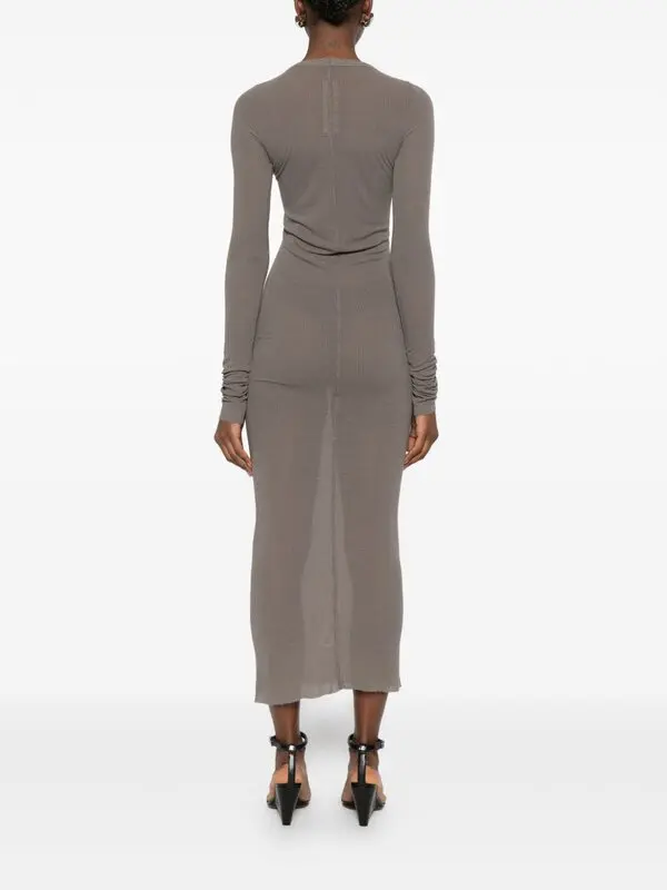 Rick Owens Ribbed Midi Dress - Grey