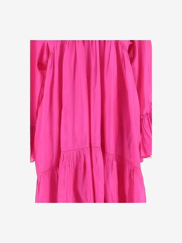 Pero Long Silk Dress - Fuchsia