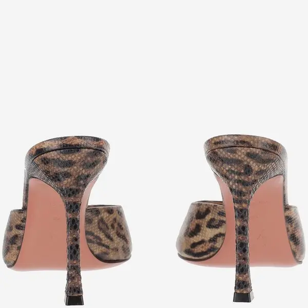 Amina Muaddi Alexa Leather Mules - Red