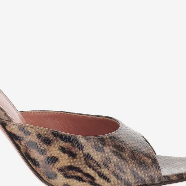 Amina Muaddi Alexa Leather Mules - Red